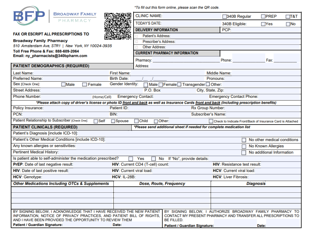 Patient Enrollment Forms – 340bpharm.com
